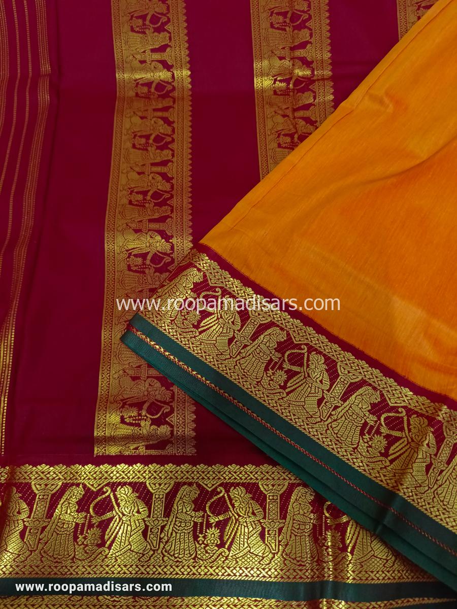 KANCHI SEMI SILK -10 YARDS KANCHI SILK KORVAI MADISAR SAREE WITHOUT ...