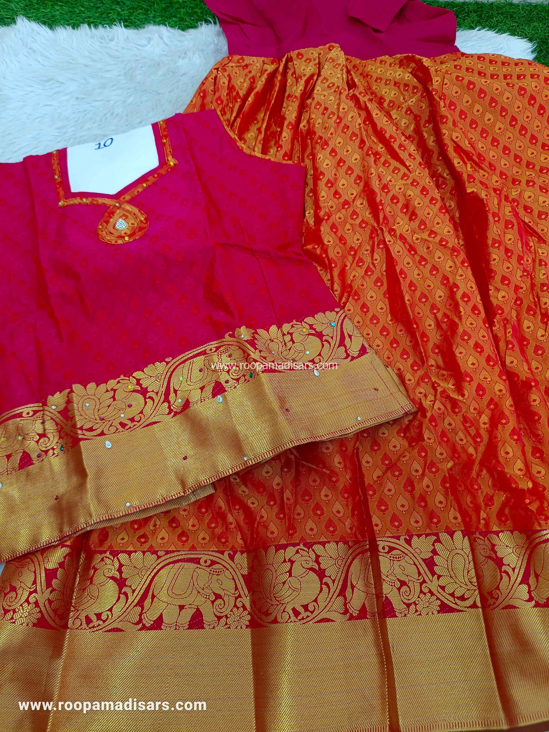 Readymade Pattu Pavadai Baby Girls Pavada Sattai with lining -age 8-11 ...