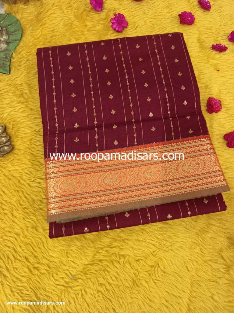 KANCHI SEMI SILK -10 YARDS KANCHI SILK KORVAI MADISAR SAREE WITHOUT ...